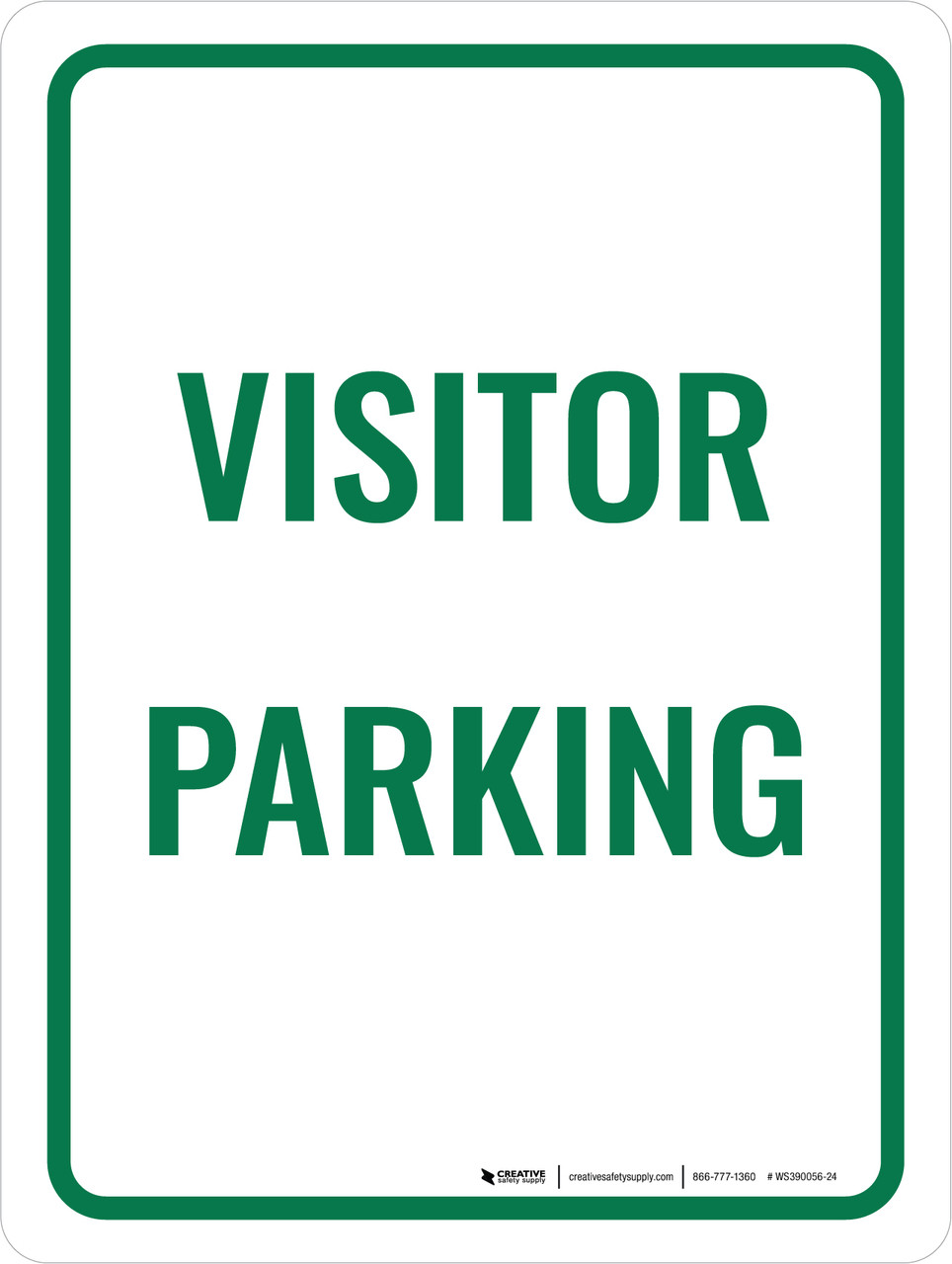 Visitor Parking Green Portrait - Wall Sign | Creative Safety Supply