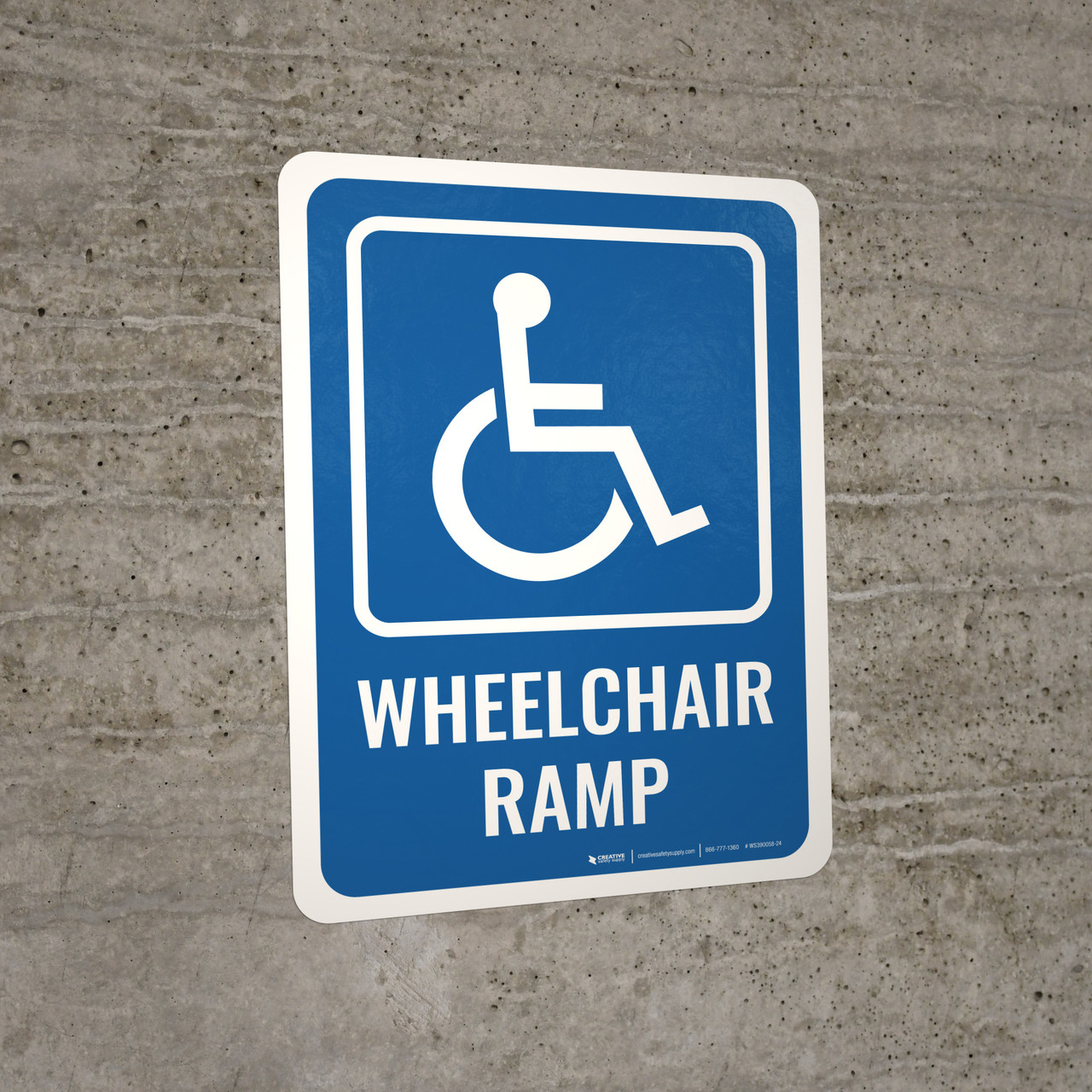 Wheelchair Ramp with Icon Portrait - Wall Sign | Creative Safety Supply