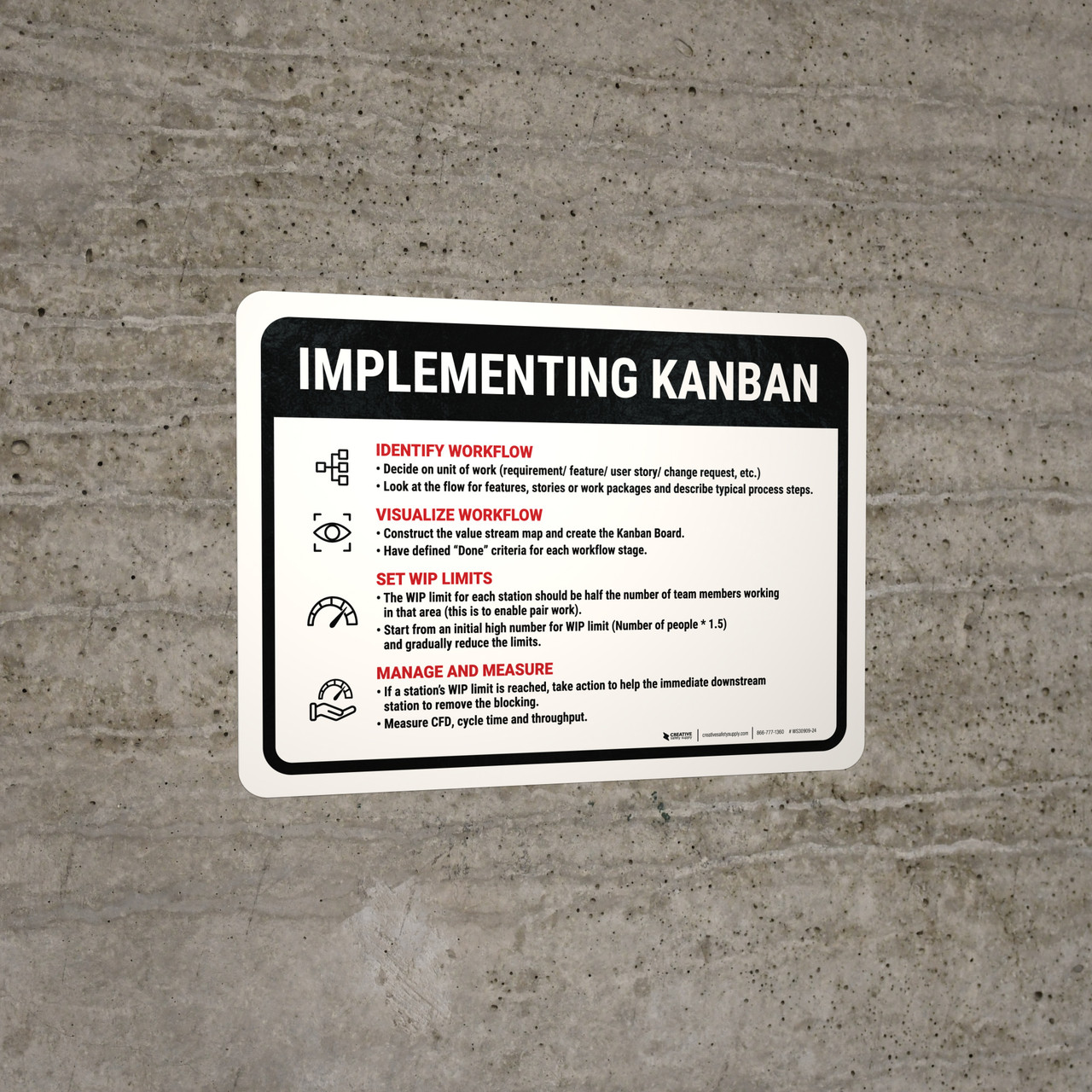 Implementing Kanban Landscape - Wall Sign