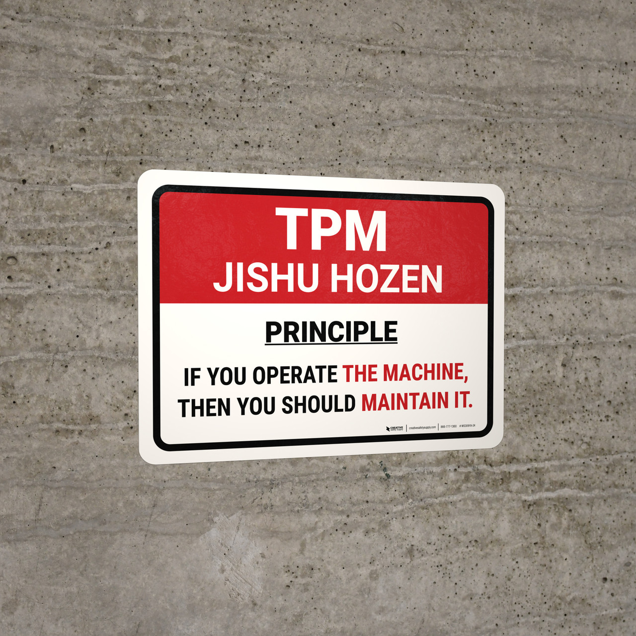 TPM Maintenance Principle Landscape - Wall Sign | Creative Safety Supply
