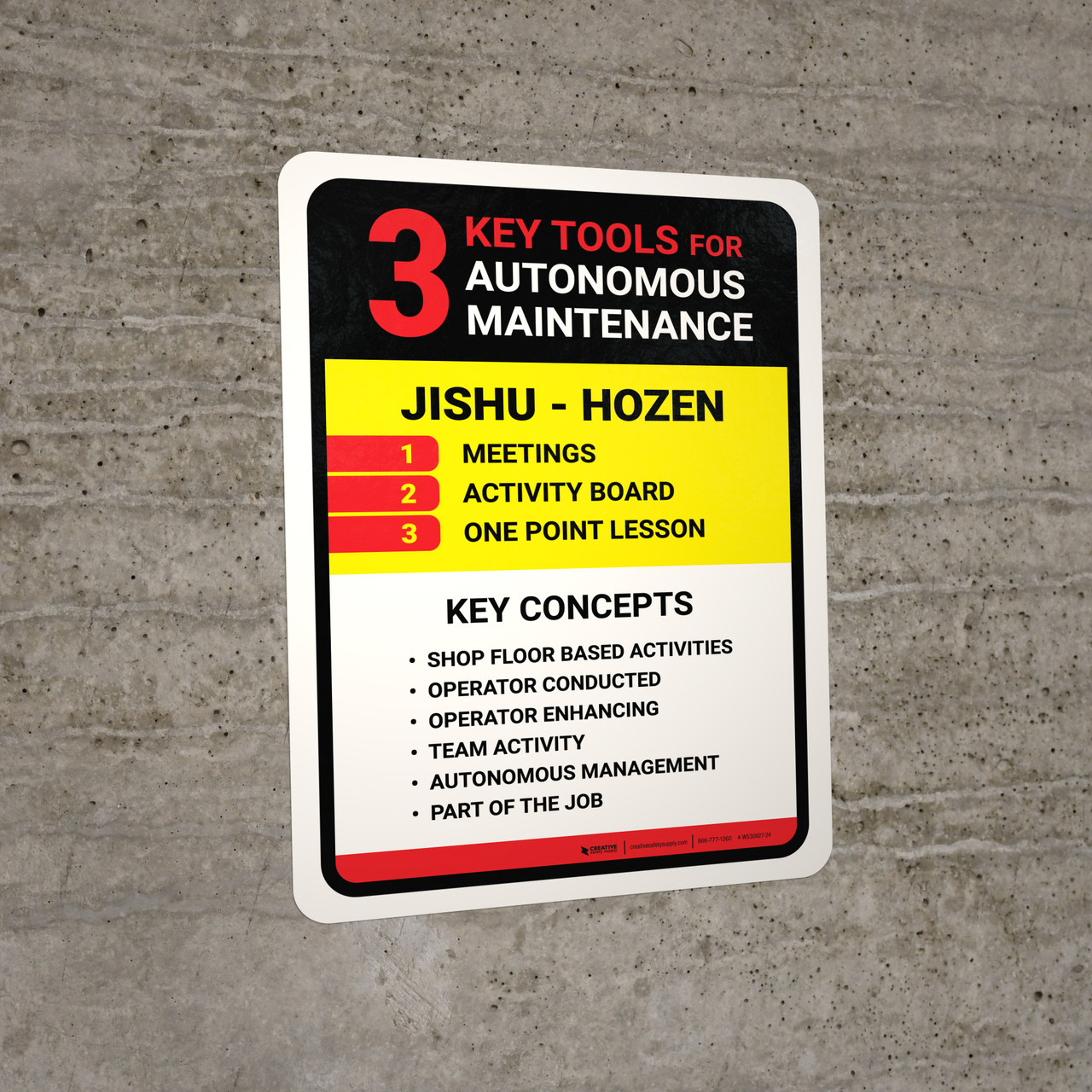 3 Keys Autonomous Maintenance Portrait - Wall Sign