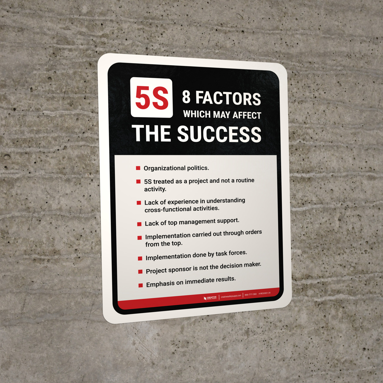 5S 8 factors Portrait - Wall Sign