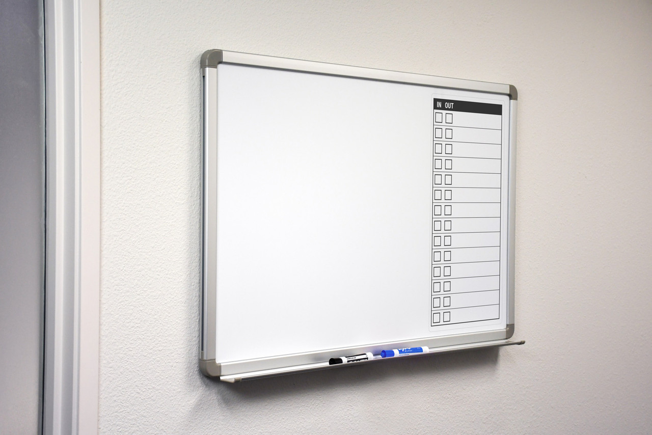 In/Out Board 10X21 - Whiteboard Overlay | Creative Safety Supply