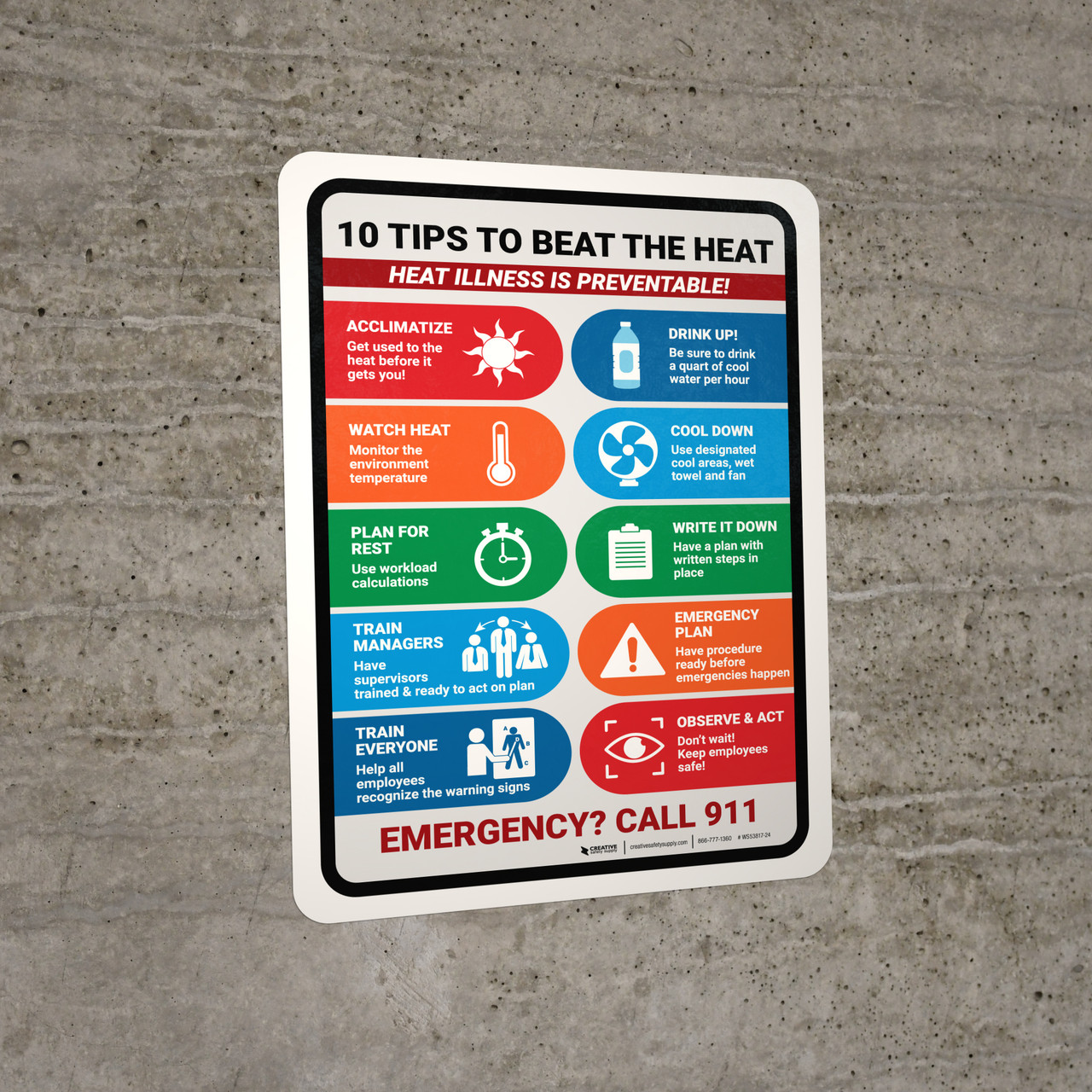 10 Tips To Beat The Heat Portrait - Wall Sign