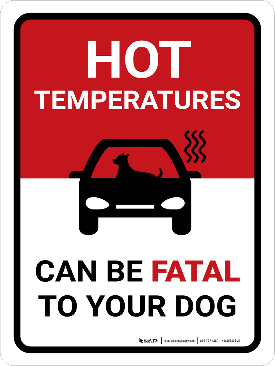 Hot Temperatures Can Be Fatal To Your Dog Portrait - Wall Sign ...