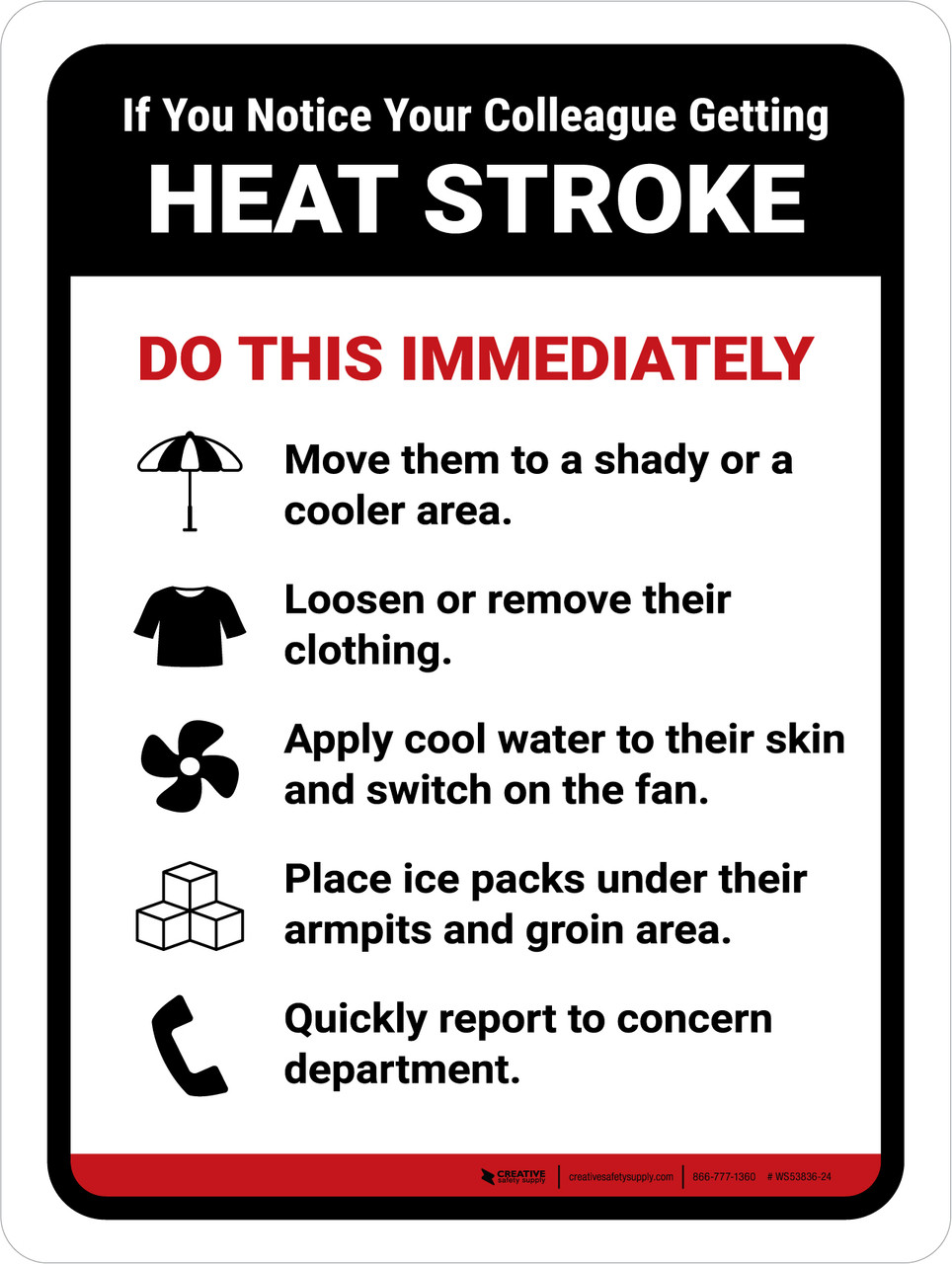 If You Notice Your Colleague Getting Heat Stroke Portrait - Wall Sign ...