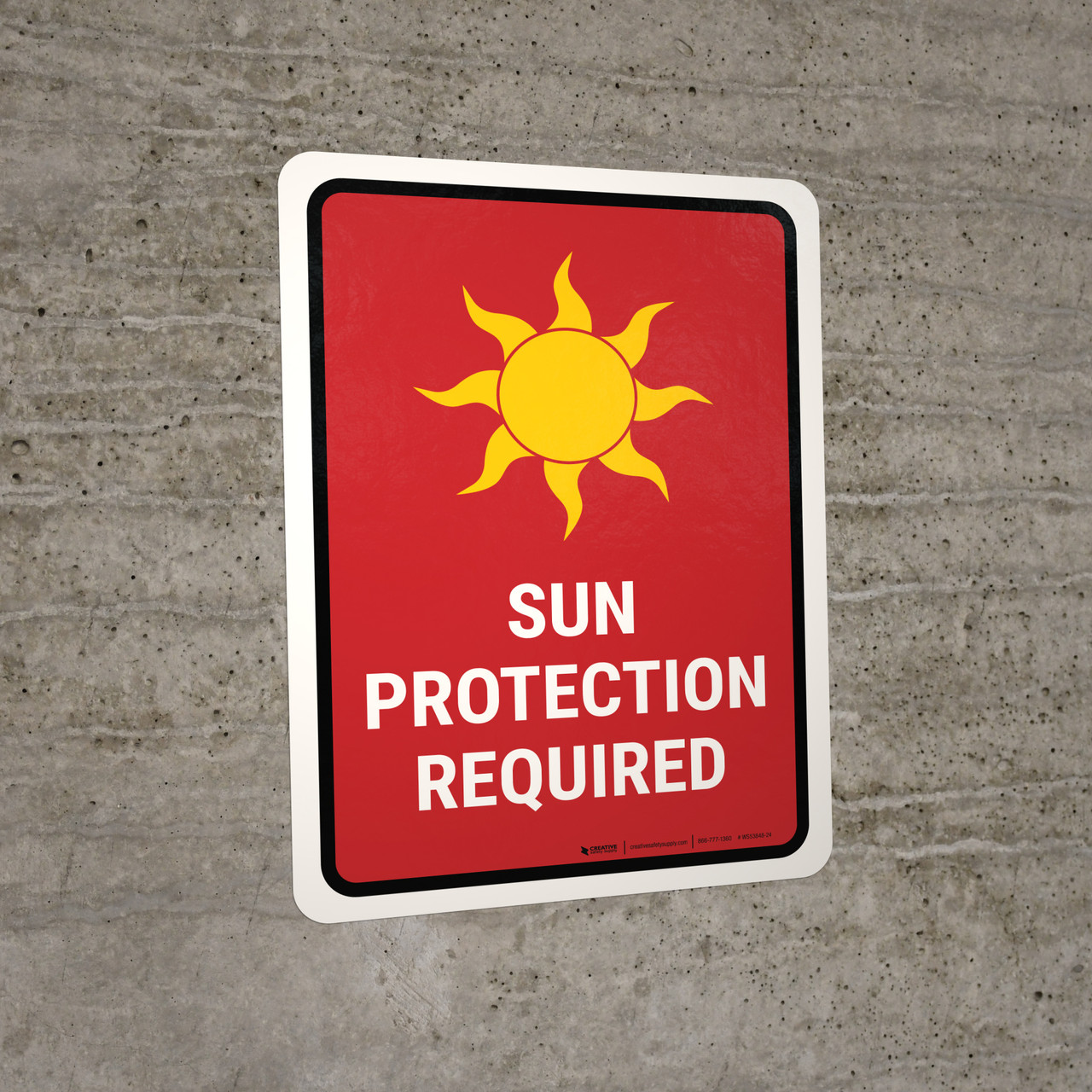 Sun Protection Required Portrait - Wall Sign