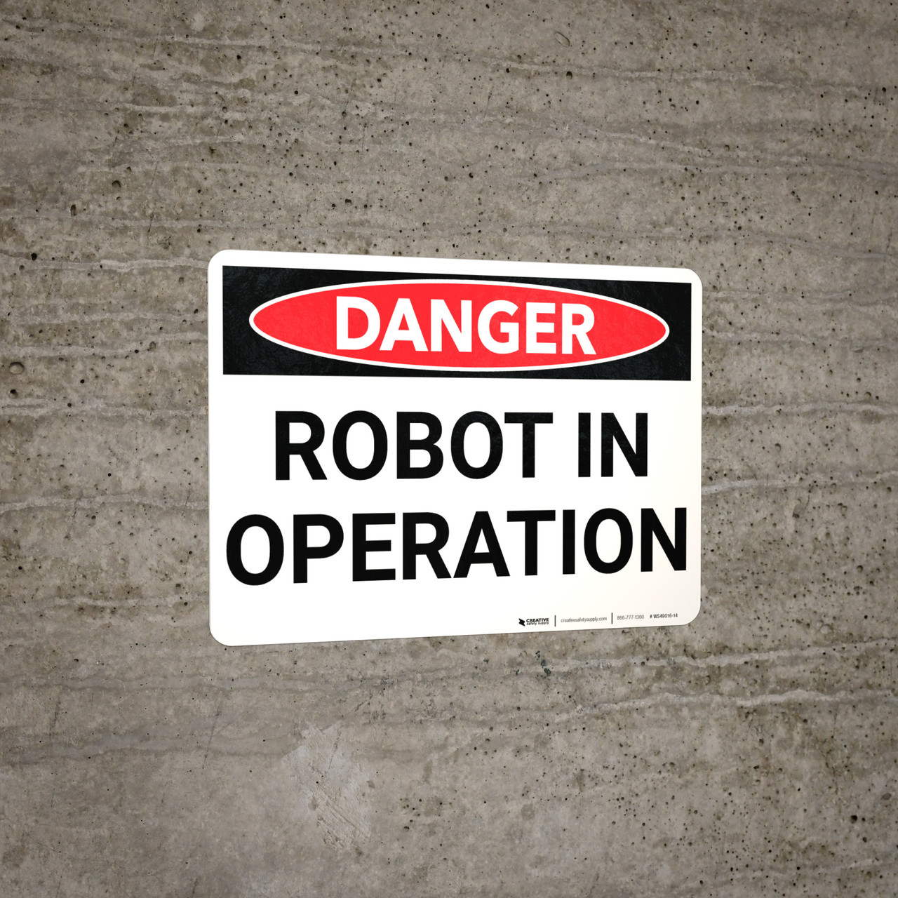 Danger: Robot in Operation - Wall Sign
