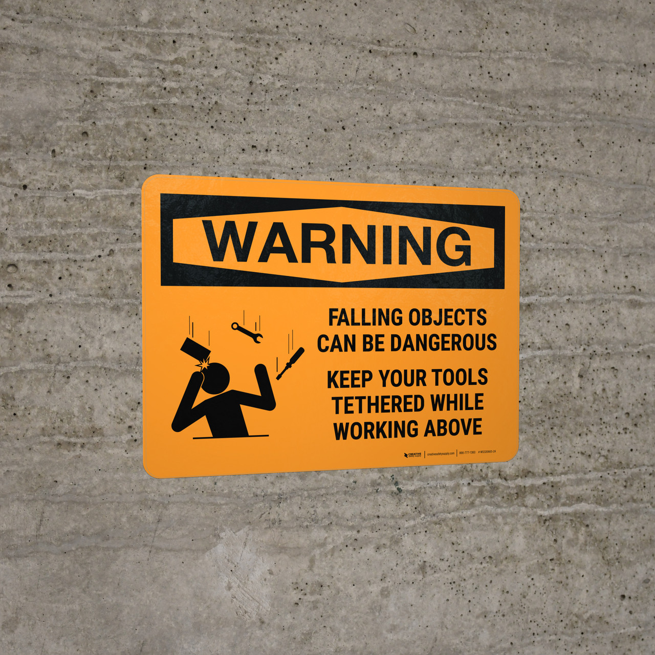 Warning: Falling objects can be dangerous Landscape - Wall Sign