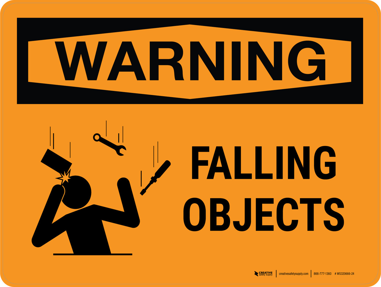 Warning: Falling objects Landscape - Wall Sign