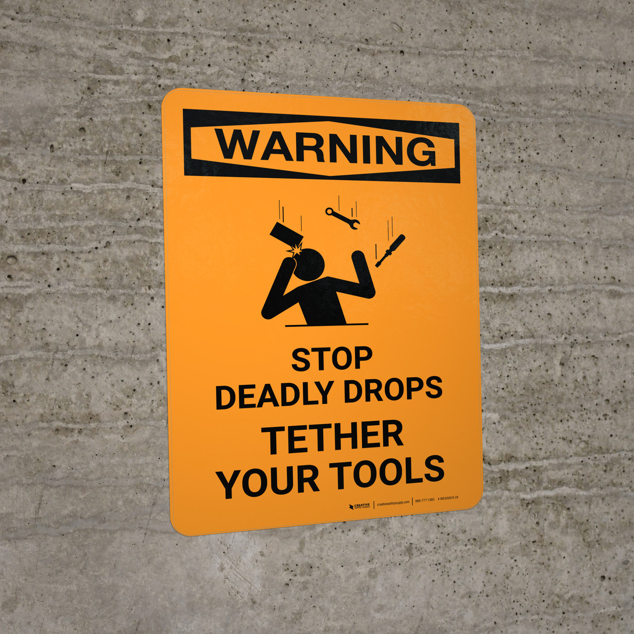 Warning: Stop Deadly Drops Portrait - Wall Sign