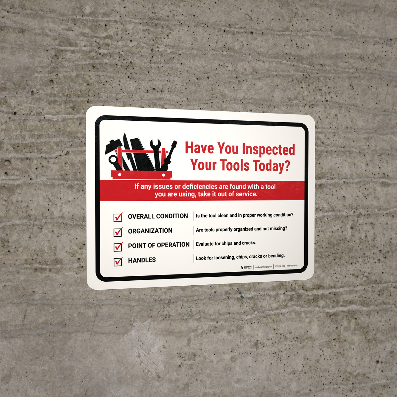 Have you inspected your tools today Landscape - Wall Sign