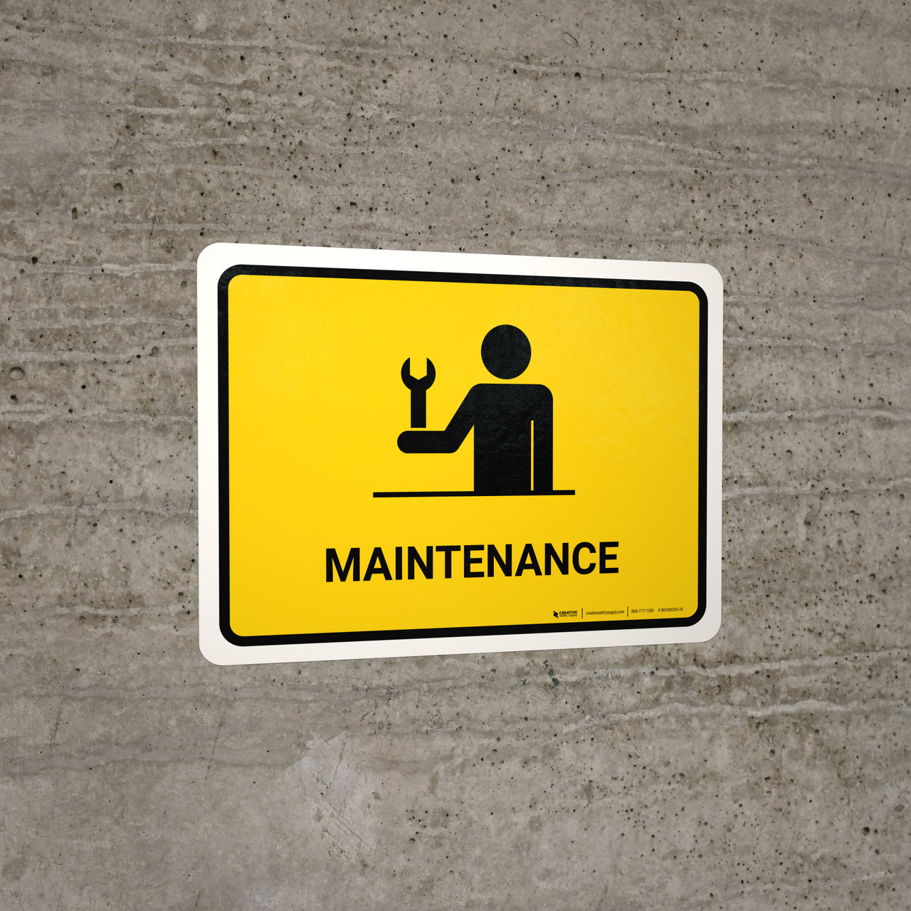 Maintenance Yellow Landscape - Wall Sign