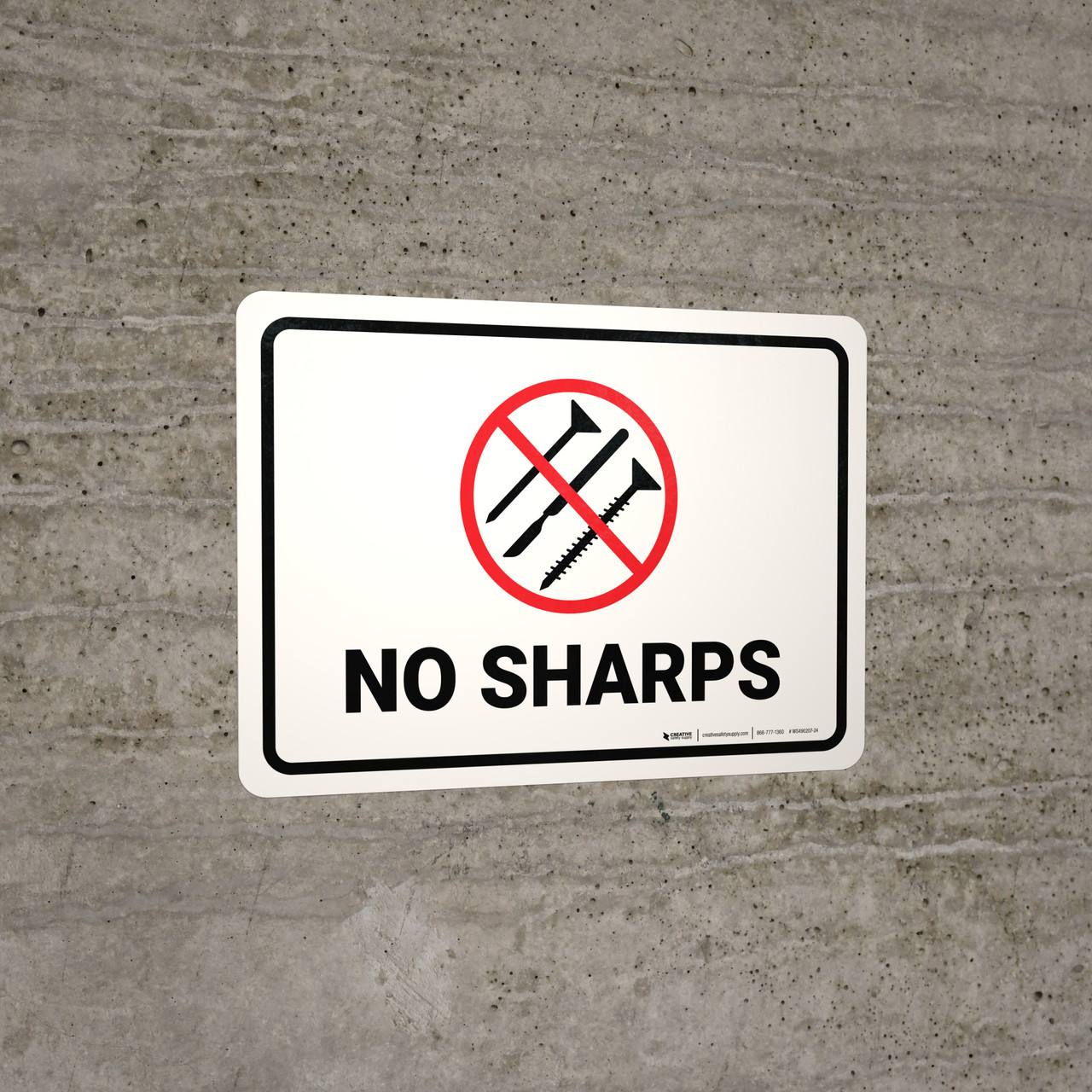 No sharps Landscape - Wall Sign
