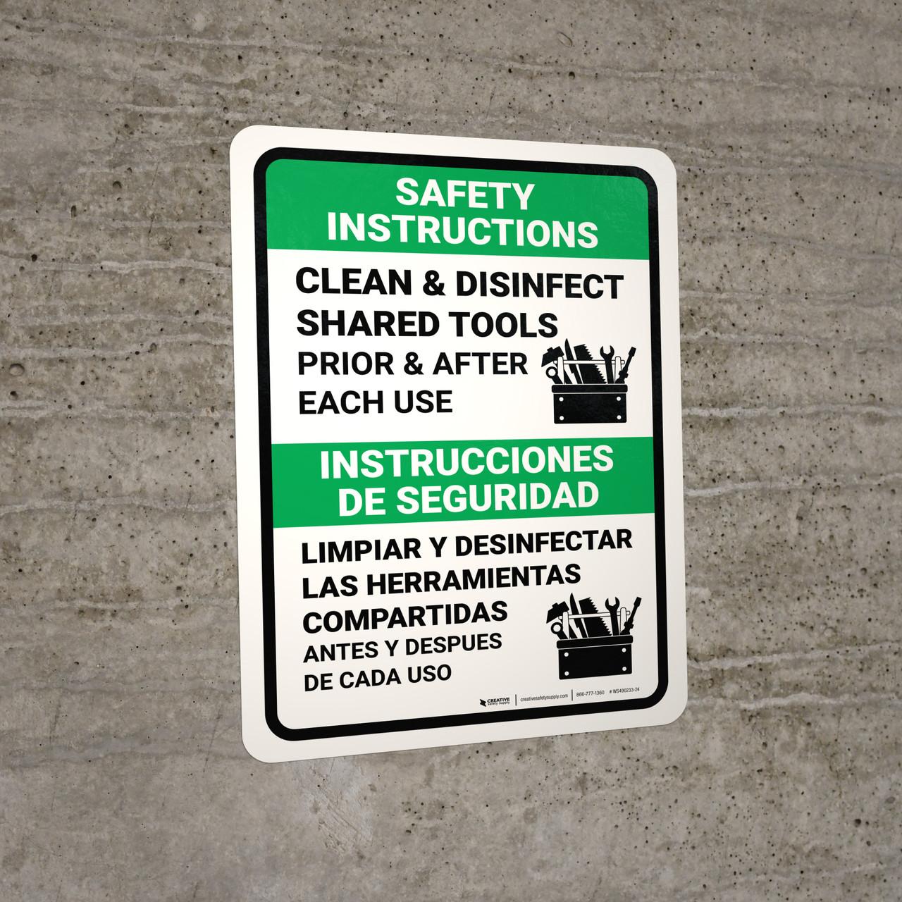 Safety Instructions V2 Bilingual Spanish Portrait - Wall Sign ...