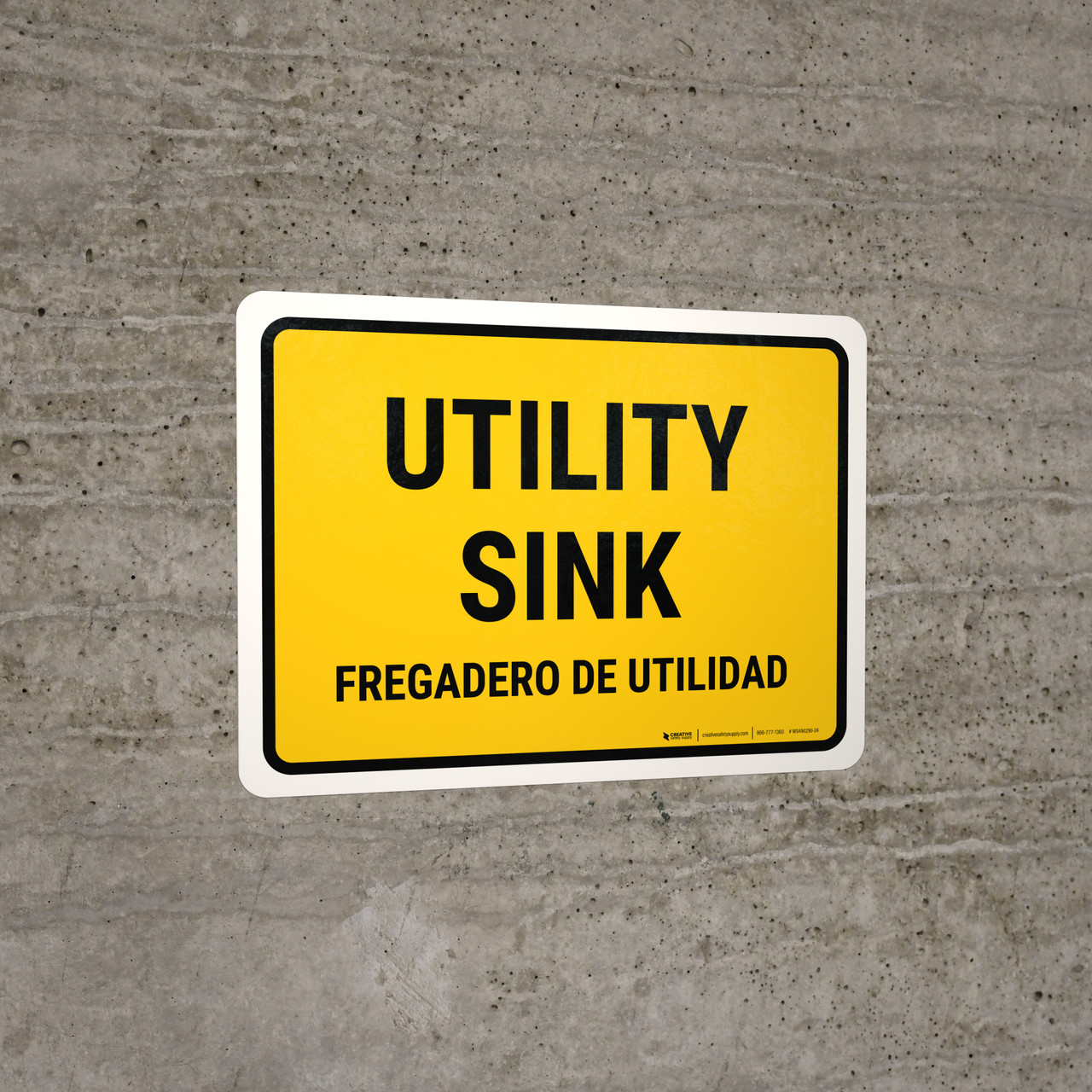Utility Sink Bilingual Spanish Landscape - Wall Sign