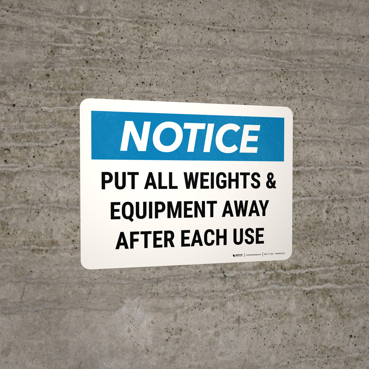 Notice: Put All Weights And Equipment Away After Each Use Landscape ...