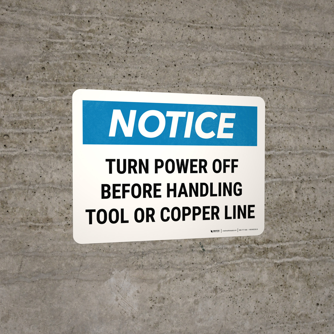 Notice: Turn Power Off Before Handling Tool Or Copper Line Landscape ...