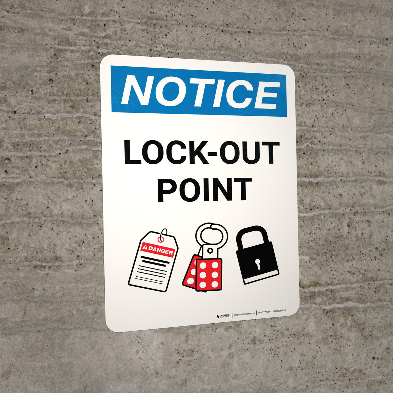 Notice: Lock out Point Portrait - Wall Sign