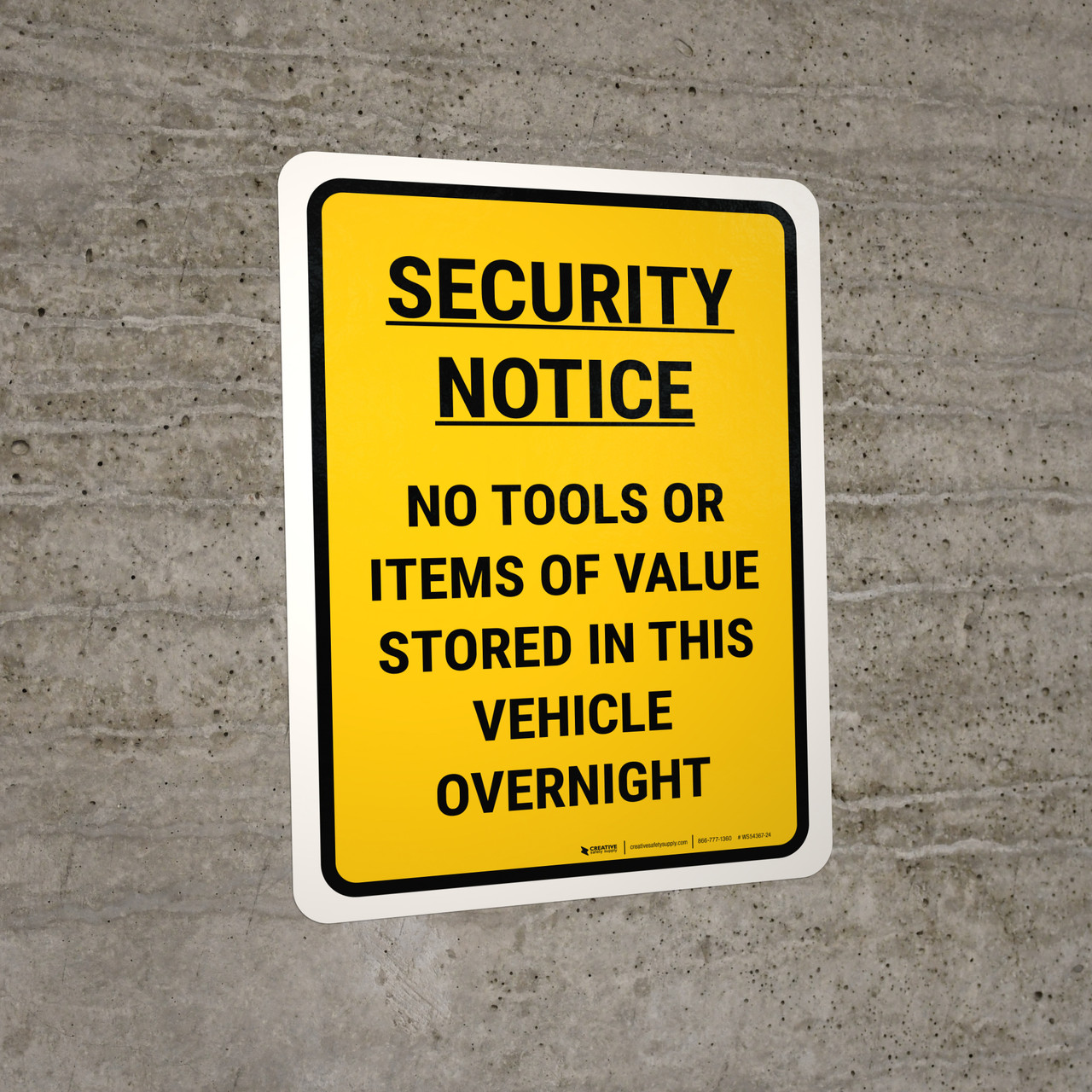 Security Notice Portrait - Wall Sign