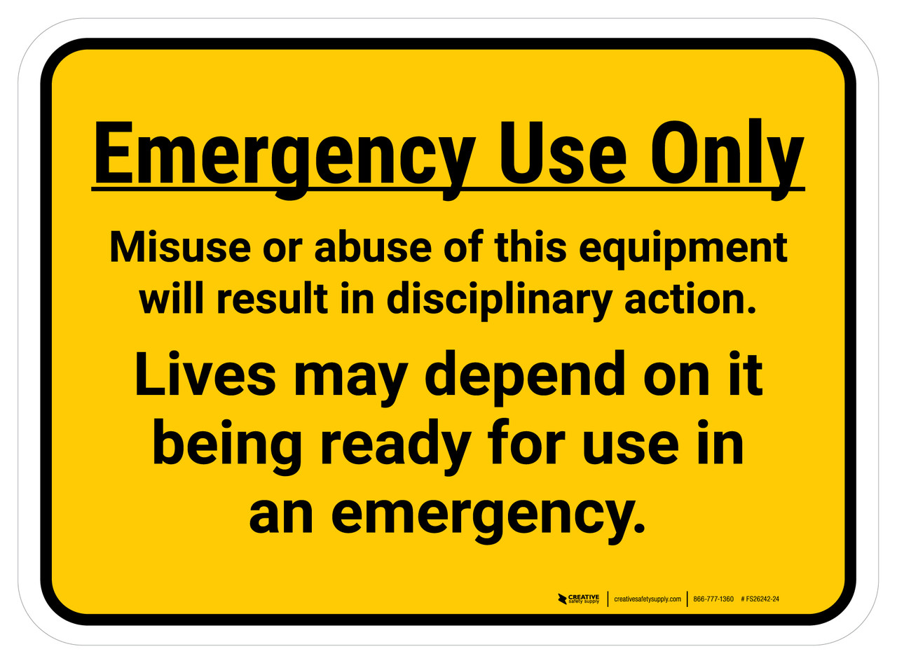 Emergency Use Only Rectangular - Floor Sign