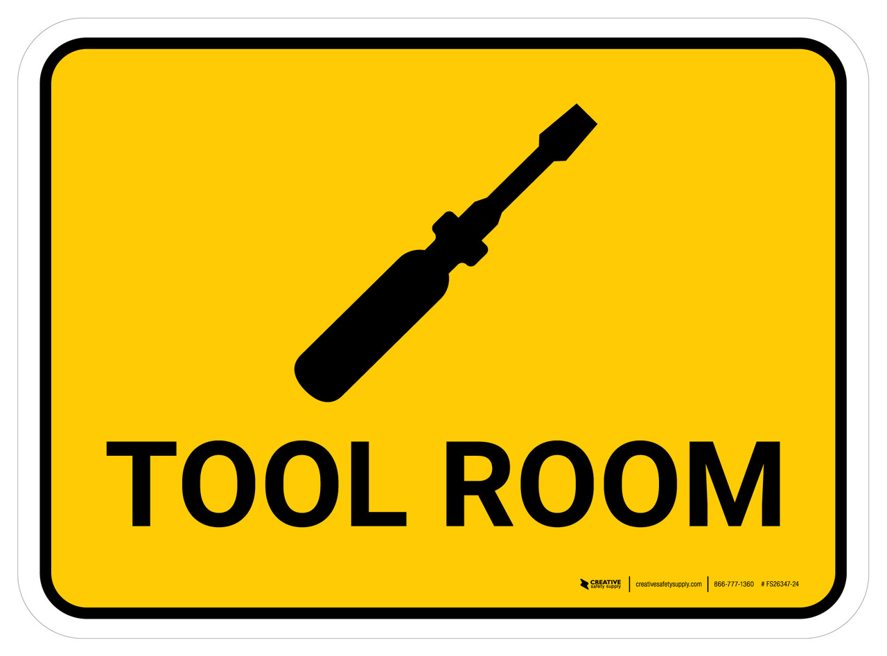 Tool Room Yellow Rectangular - Floor Sign