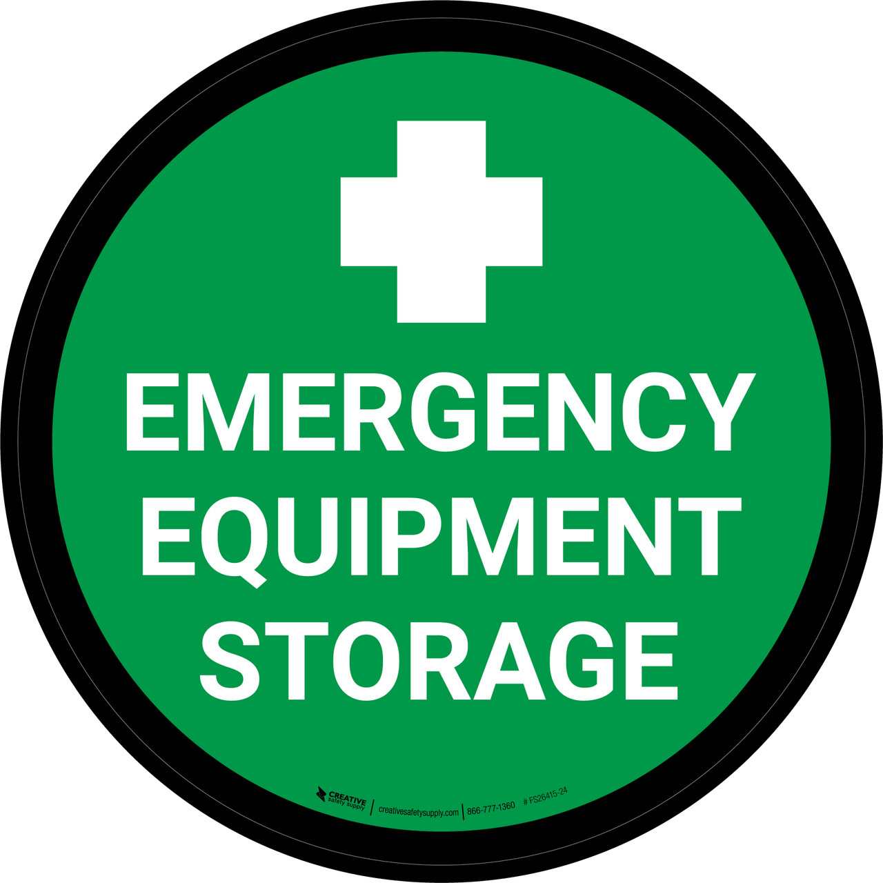 Emergency Equipment Storage Circular - Floor Sign