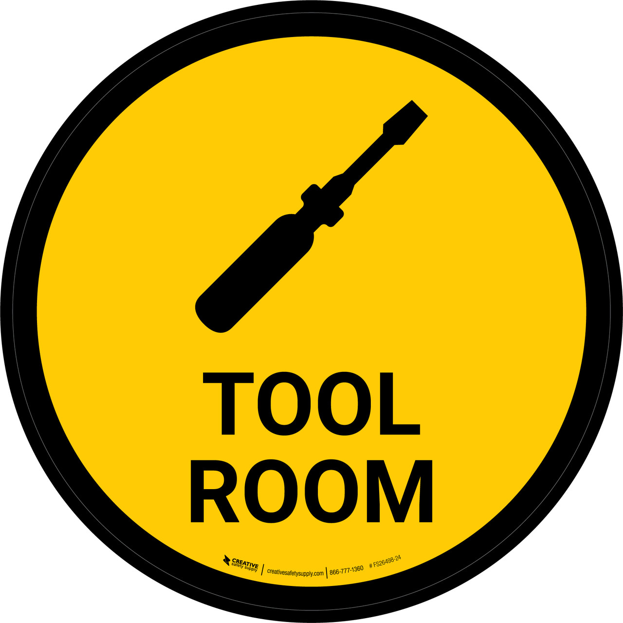 Tool Room Yellow Circular - Floor Sign | Creative Safety Supply