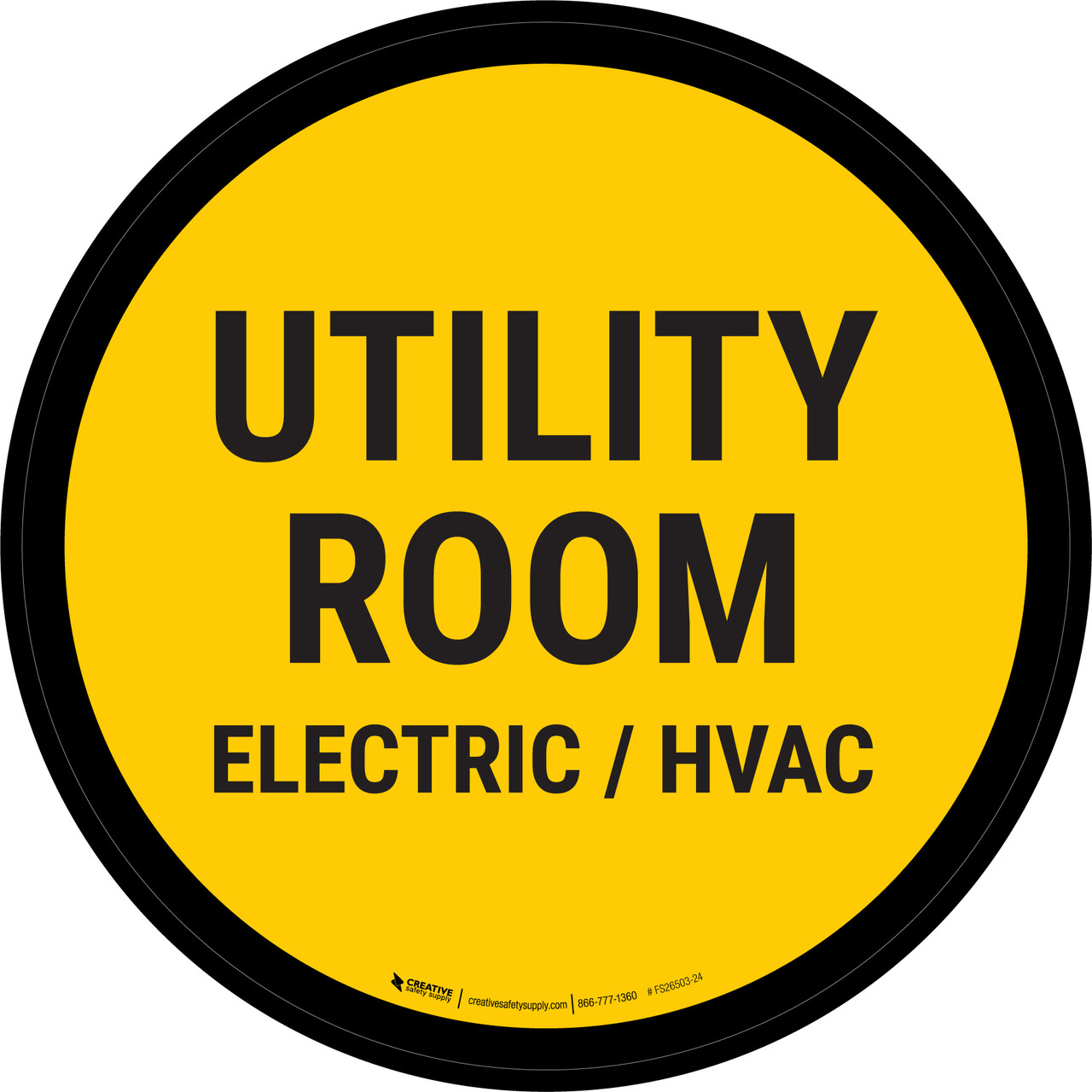 Utility Room Electric Hvac Circular - Floor Sign | Creative Safety Supply