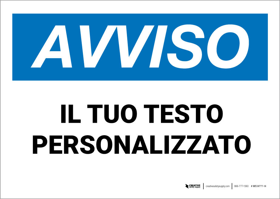 Create Custom OSHA Italian Notice Label | Creative Safety Supply