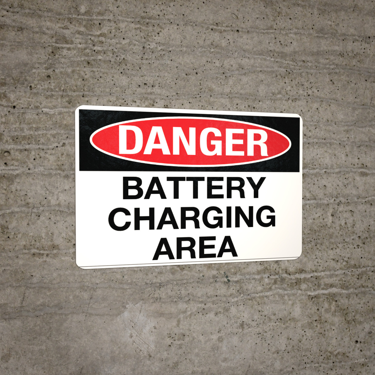 Danger: Battery Charging Area (Wall)