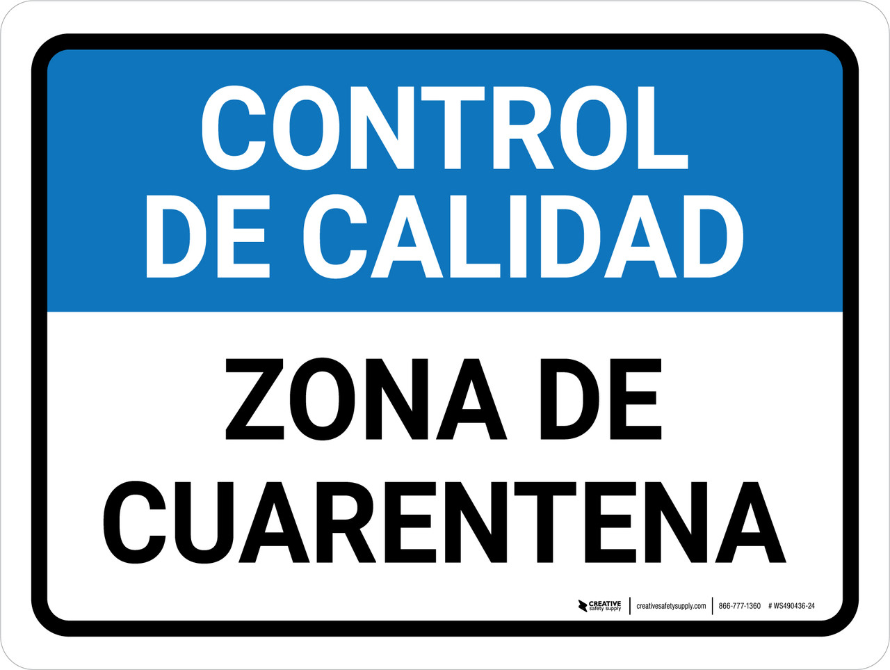 Control de Calidad - Zona de Cuarentena Horizontal Rojos - Wall Sign ...