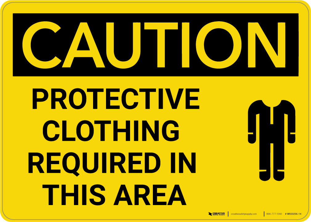 Caution: PPE Protective Clothing Required in This Area - Wall Sign ...