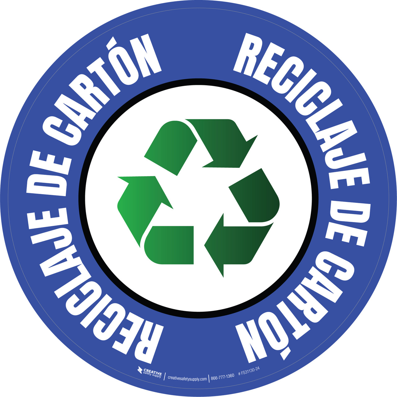 (Azul) Reciclaje de Cartón Circular - Floor Sign