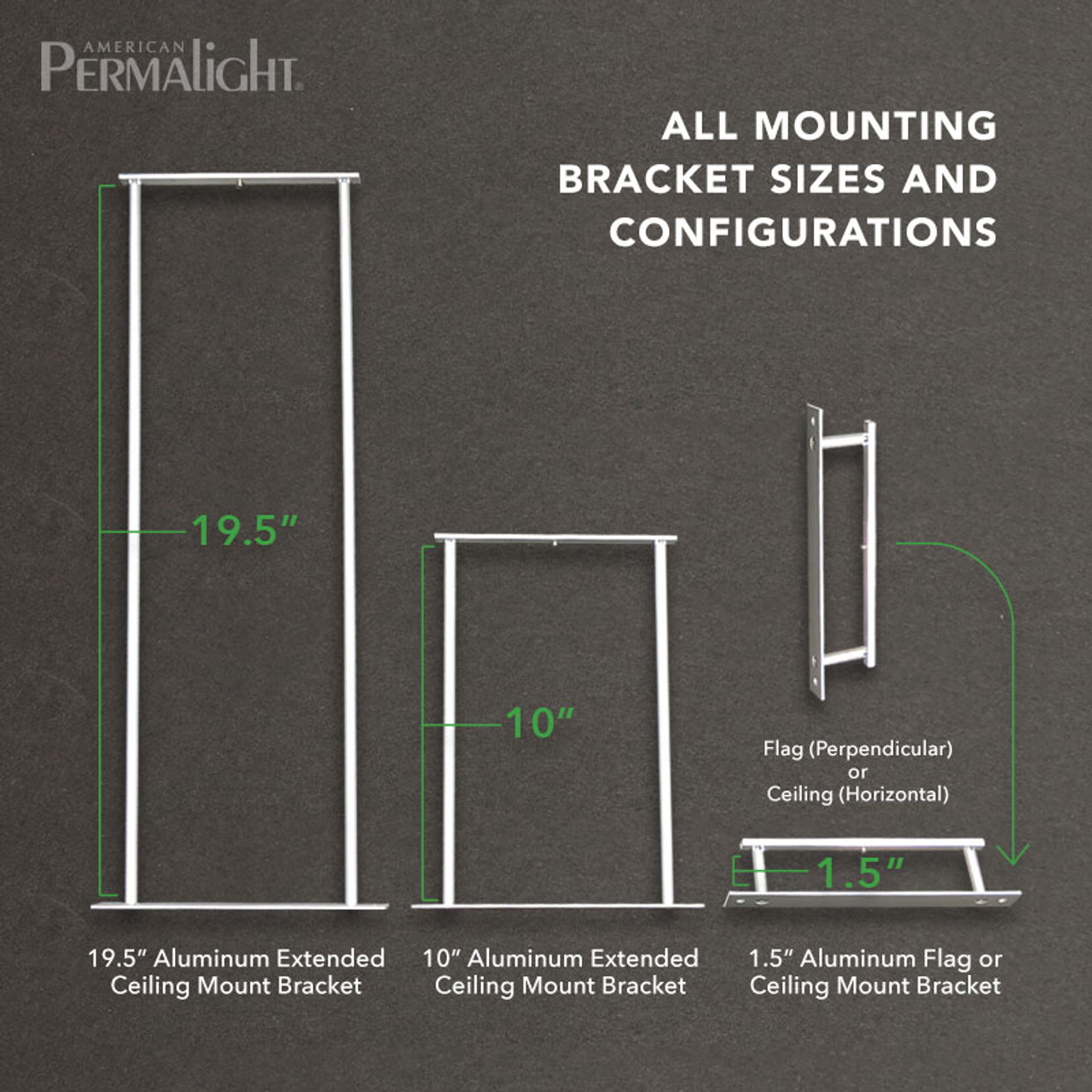 Permalight® Aluminum Mounting Bracket For Framed Exit Signs