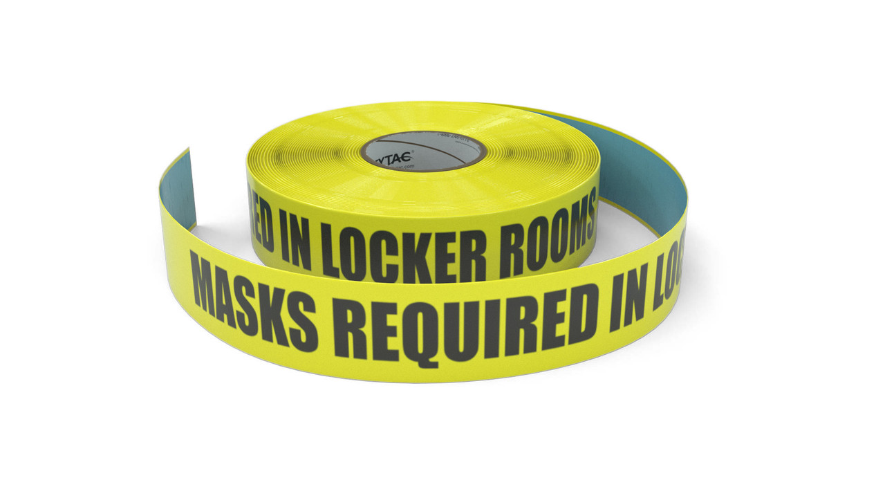 Masks Required in Locker Rooms - Inline Printed Floor Marking Tape