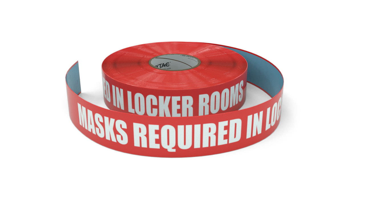 Masks Required in Locker Rooms - Inline Printed Floor Marking Tape
