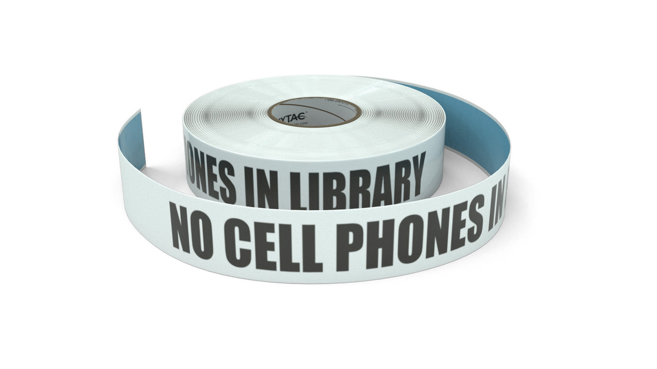 No Cell Phones in Library - Inline Printed Floor Marking Tape ...