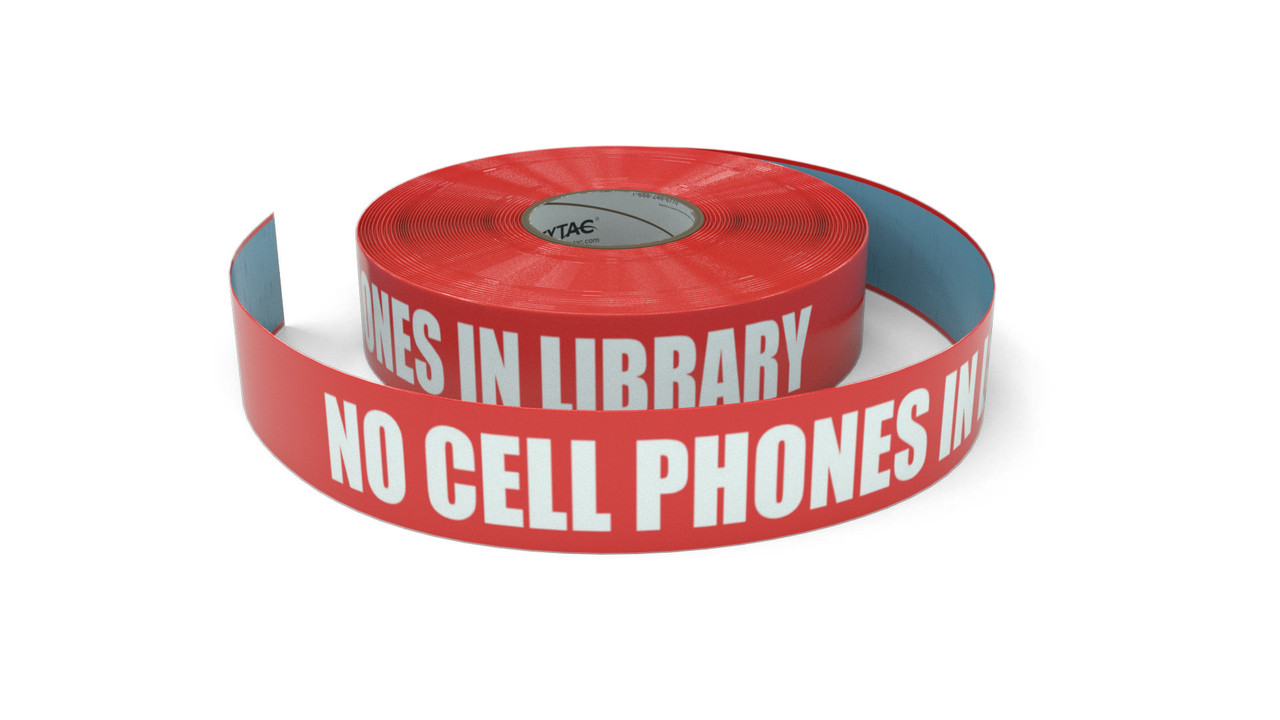 No Cell Phones in Library - Inline Printed Floor Marking Tape ...