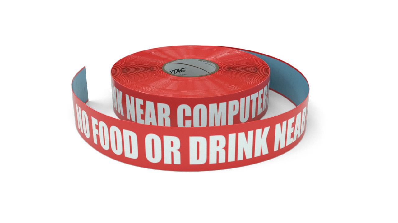 No Food or Drink Near Computers - Inline Printed Floor Marking Tape ...