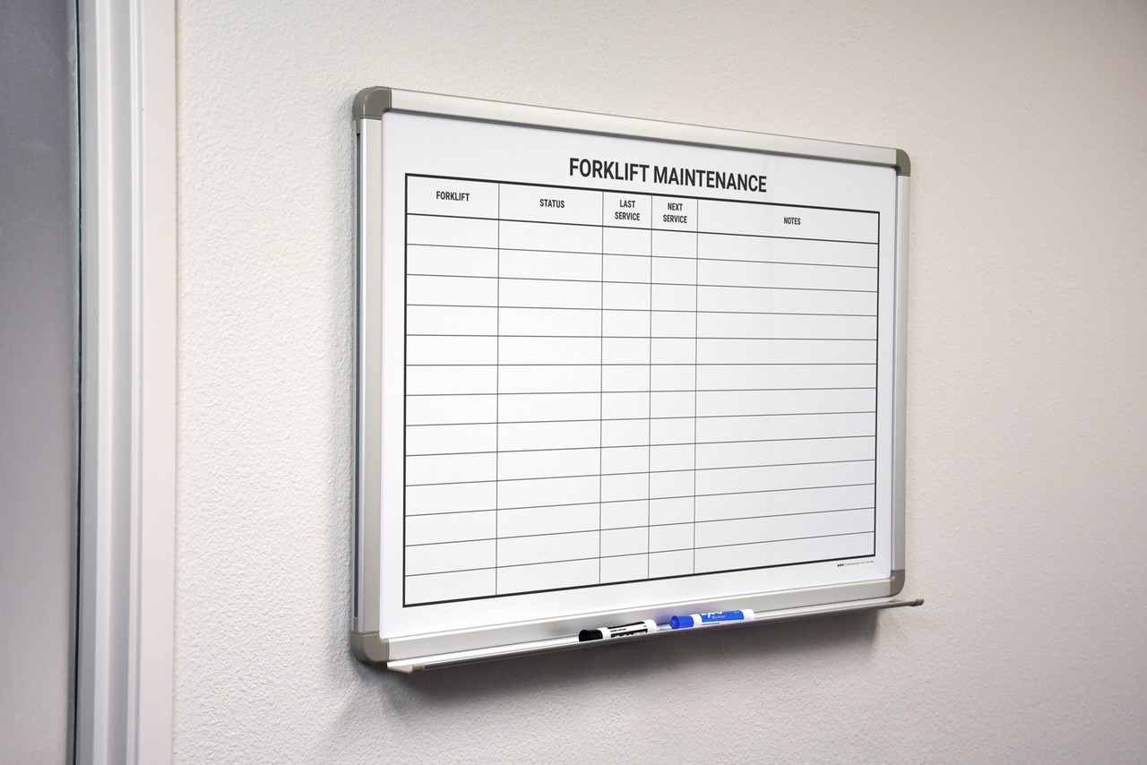 Forklift Maintenance Whiteboard