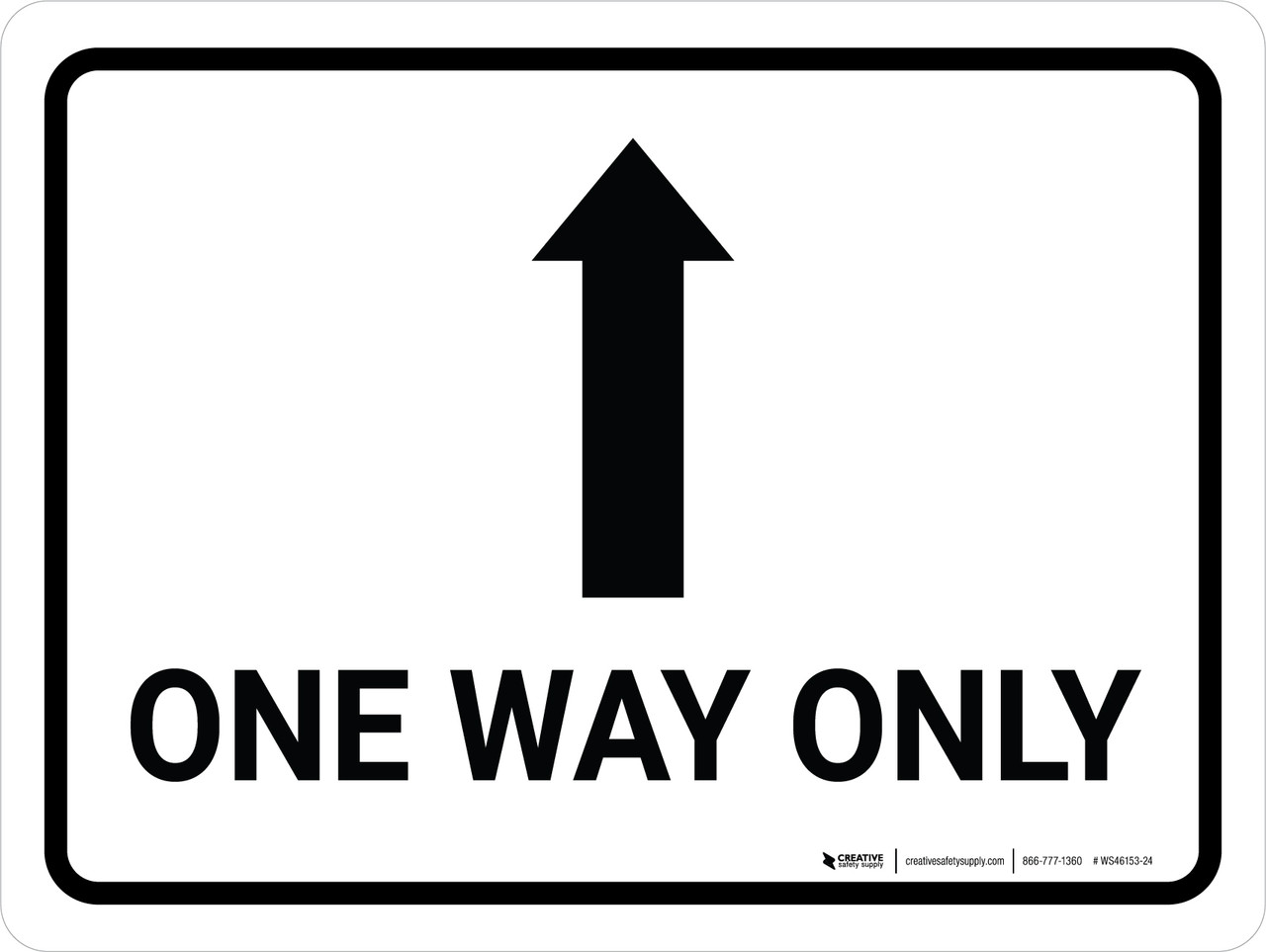 One Way Only with Arrows Landscape - Wall Sign