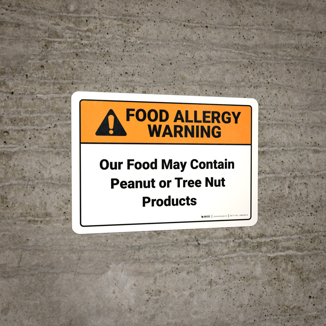 Warning: Food May Contain Peanut Tree Nut Tent - Wall Sign | Creative ...