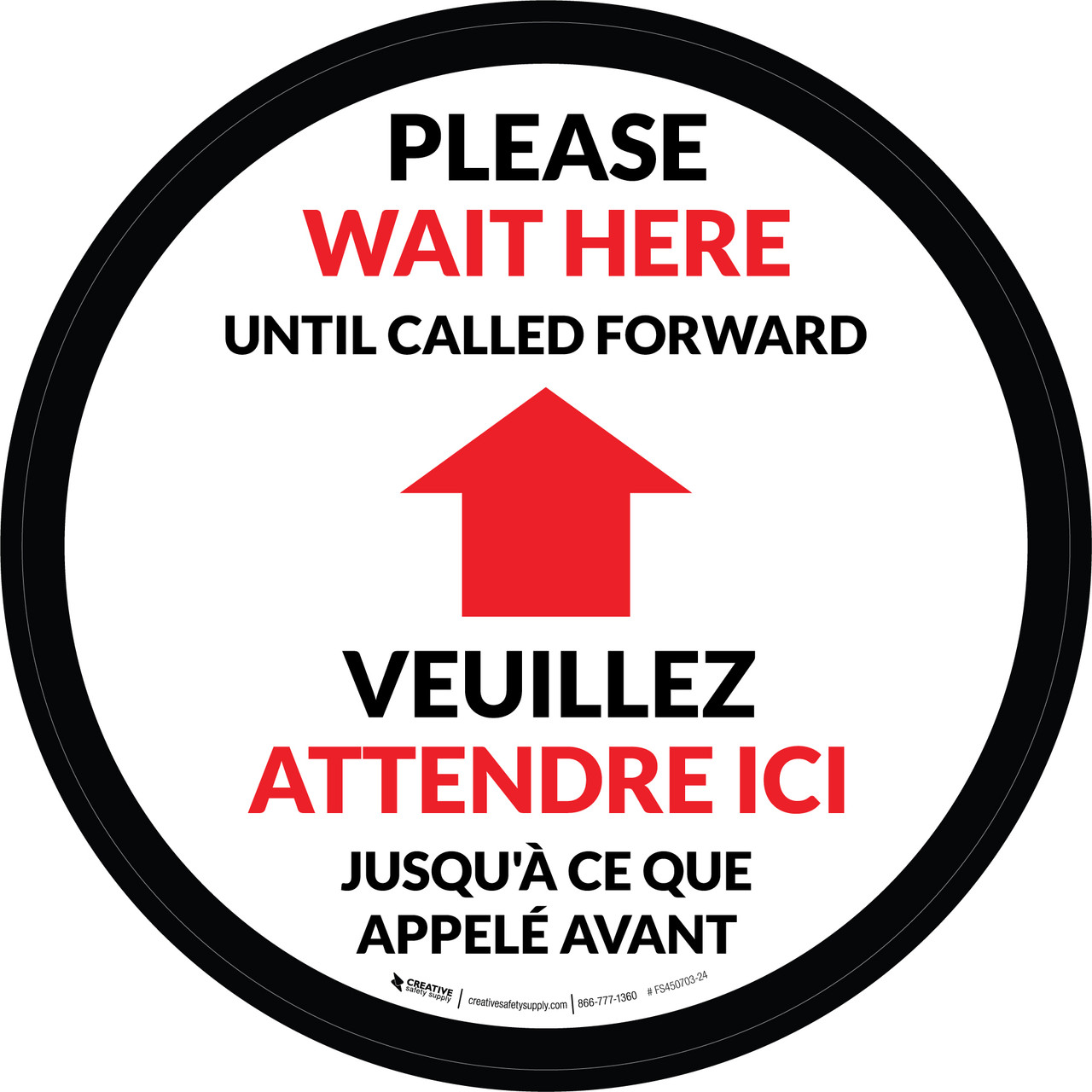 Veuillez Attendre Ici Jusqu'À Ce Appelés Bilingue De-Chaussée Signe ...