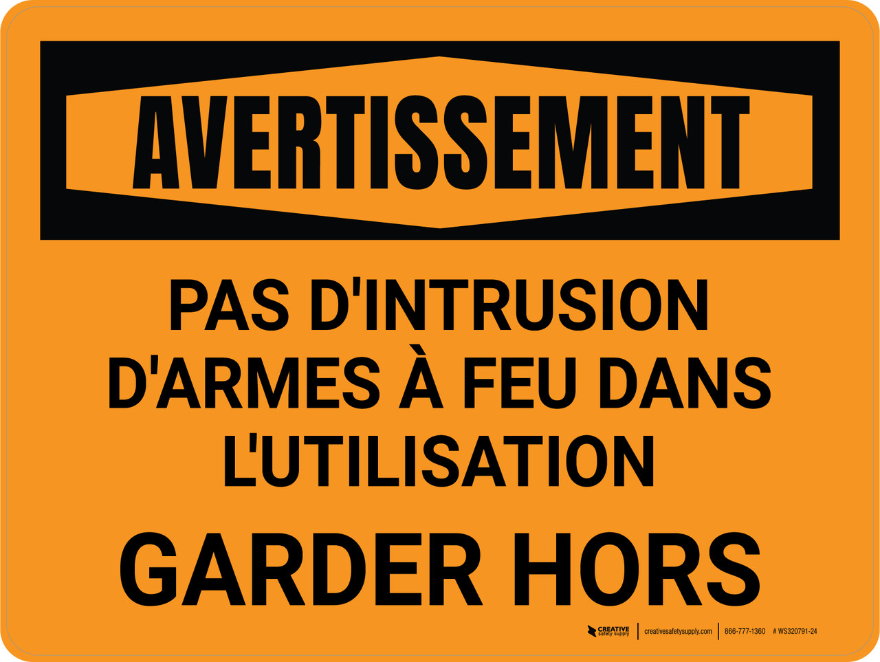 Avertissement: Accès Interdit Les Armes À Feu Dans L'Utilisation Garder ...