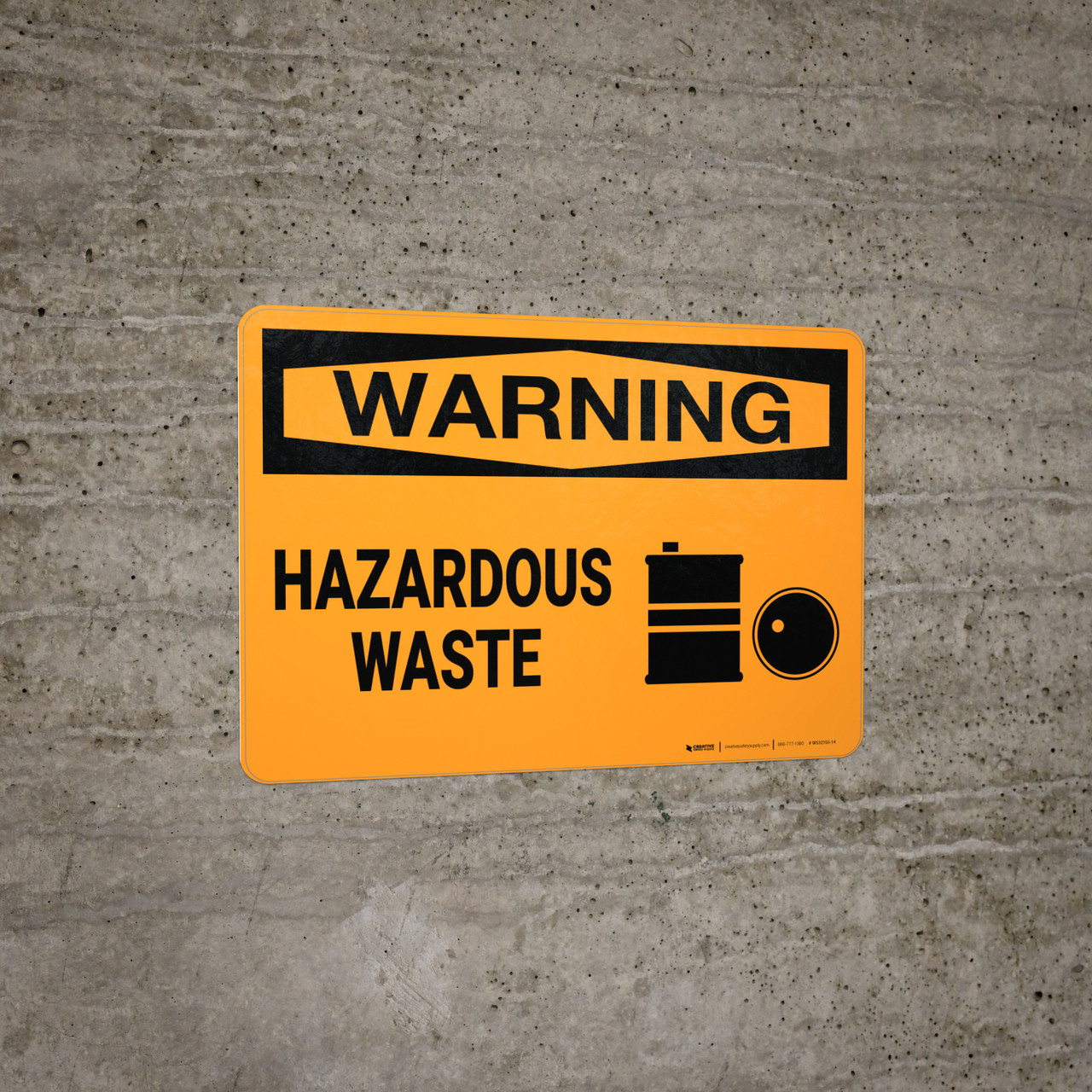Warning: Hazardous Waste With Graphic - Wall Sign