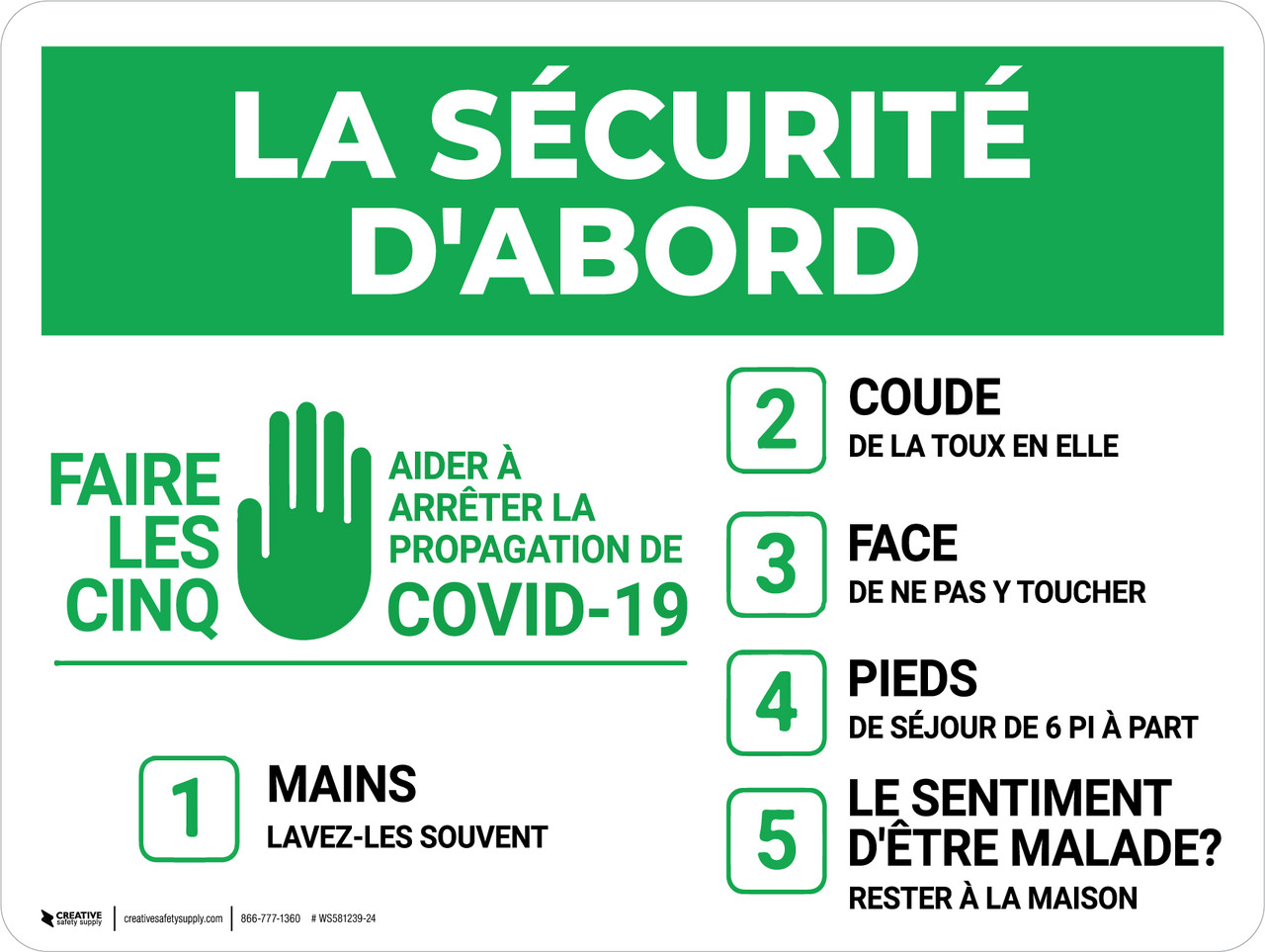 La sécurité d'Abord - Les 5 Aider à Arrêter La Propagation de Covid-19 ...