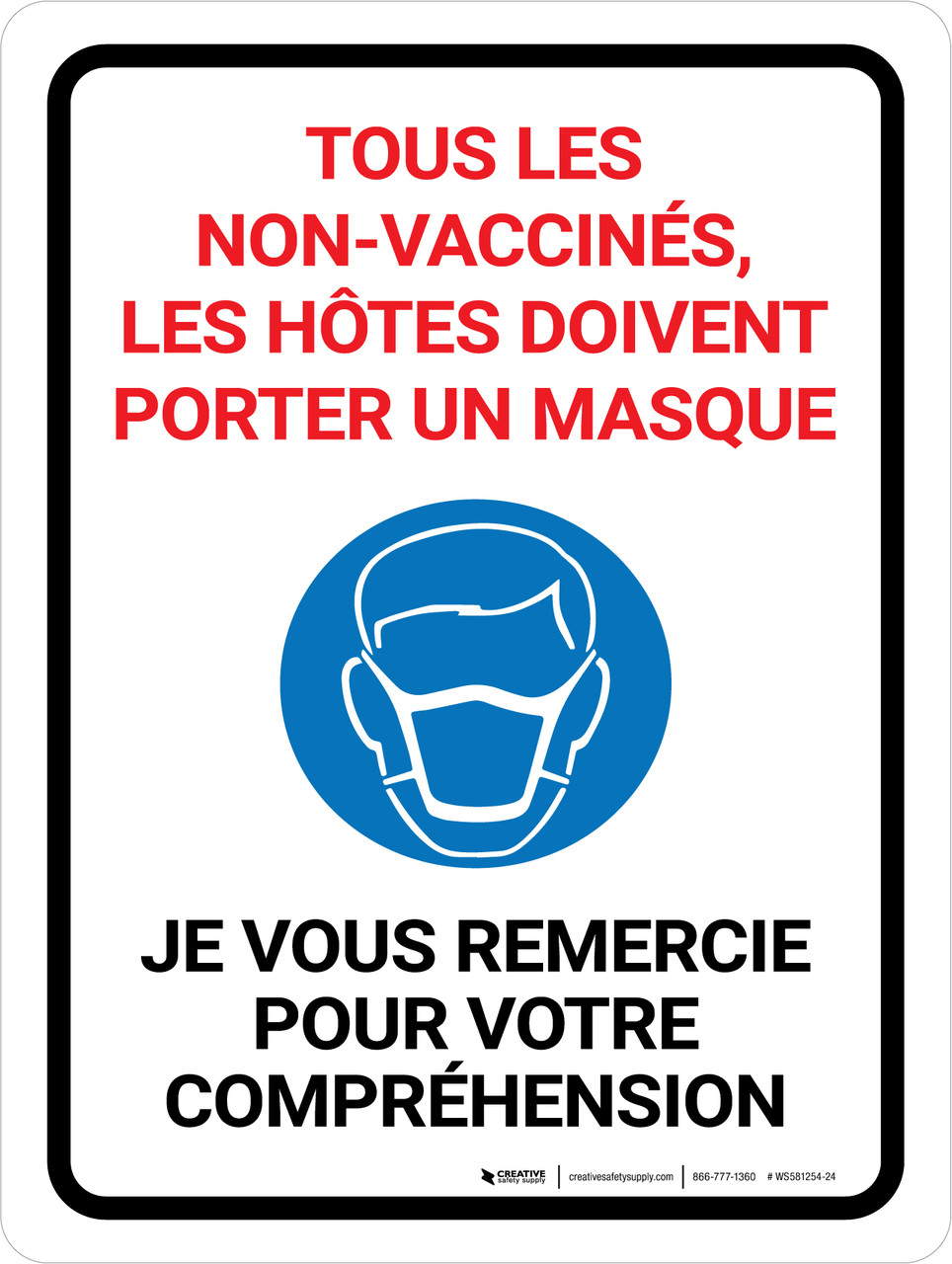 Tous Les non-Vaccinés, Les Hôtes Doivent Porter Un Masque, Je Vous ...
