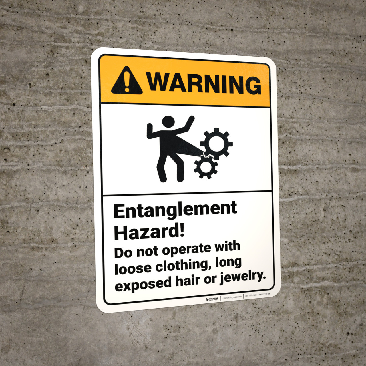 Warning: Entanglement Hazard Dont Operate Loose Clothing ANSI - Wall ...