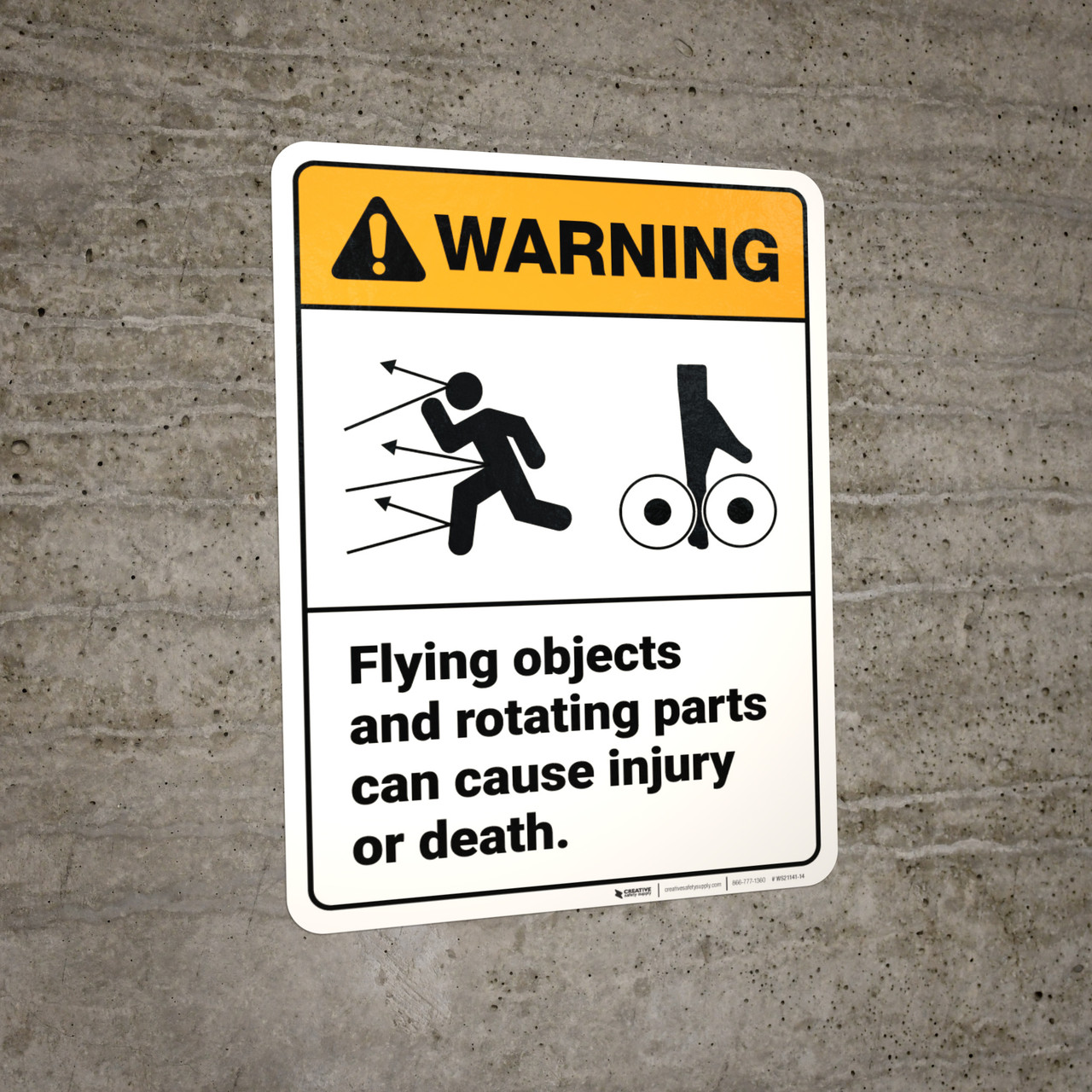 Warning: Flying Objects Rotating Parts Could Cause Injury or Death ANSI ...